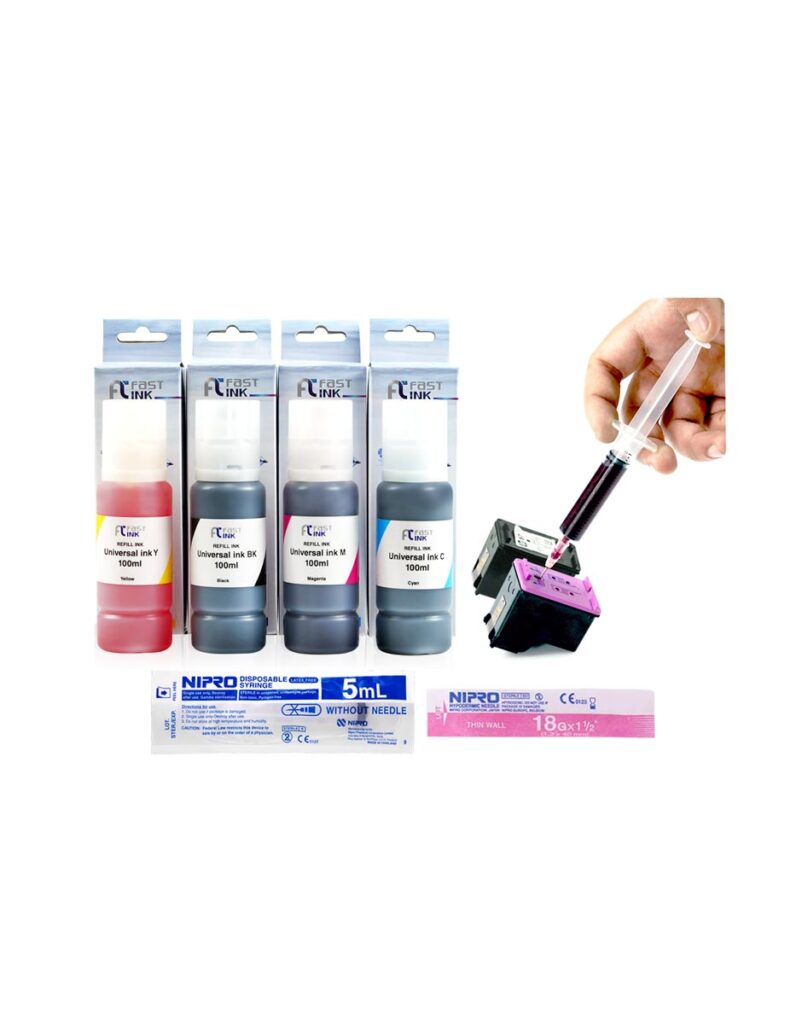 Fast Ink หมึกเทียบเท่า สำหรับรุ่น Refill Universal ใช้กับทุกรุ่น HP680 ...